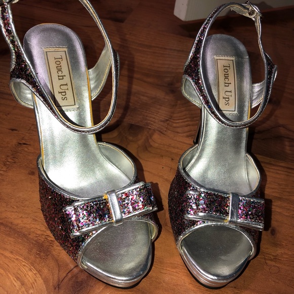 Touch Ups | Shoes | Multi Colored Glitter Platform Heels | Poshmark